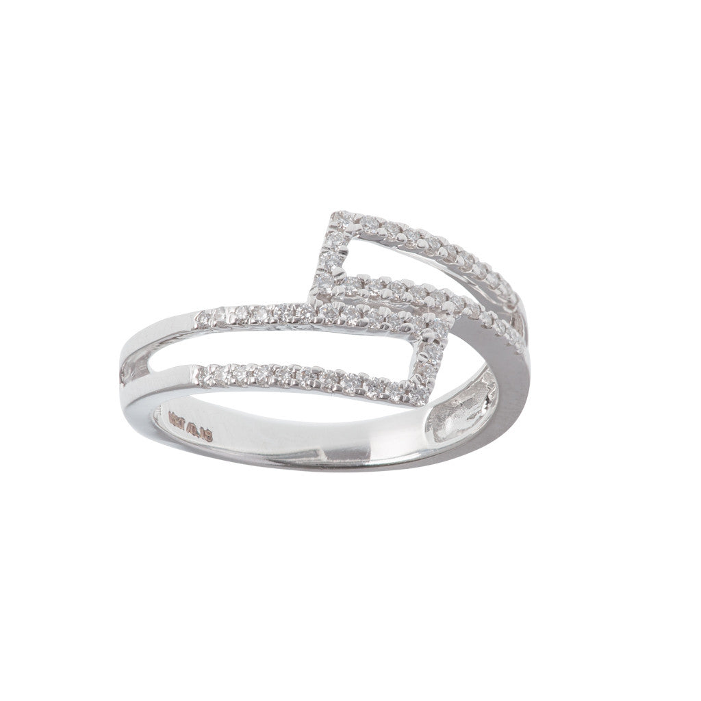 18K White Gold 0.18 Round Diamond (G-H Color, VVS-VS Clarity) Cascade ...